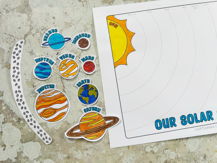 Solar System Cut and Paste Craft (FREE Printable) - Crafts on Sea