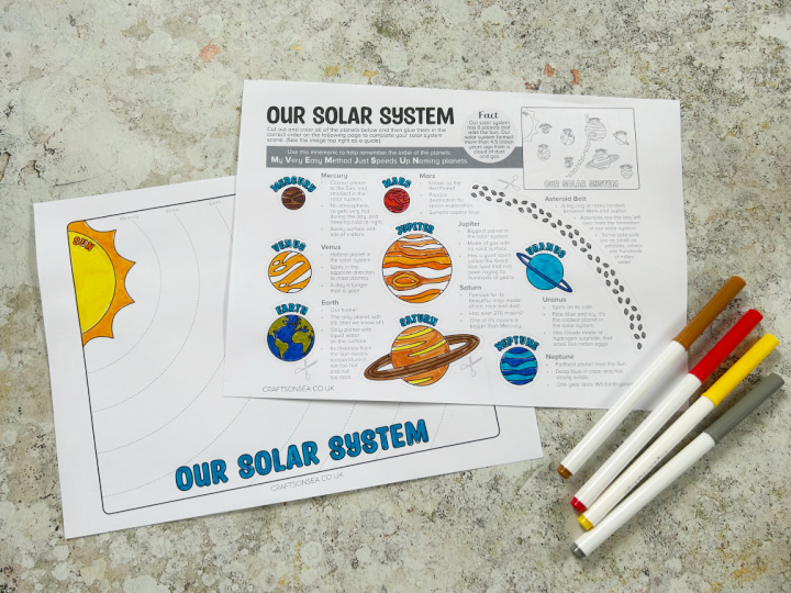 Solar System Cut and Paste Craft (FREE Printable) - Crafts on Sea
