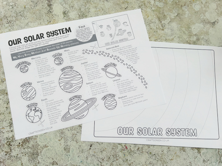 Solar System Cut and Paste Craft (FREE Printable) - Crafts on Sea