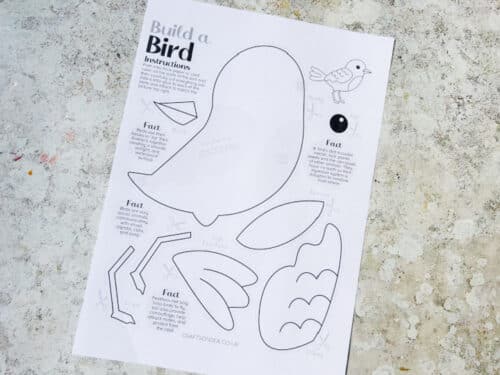 Cut and Paste Bird Craft (Free Printable Template) - Crafts on Sea