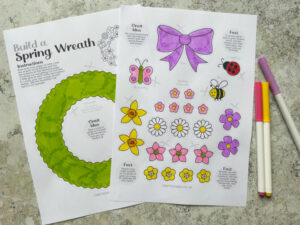 Spring Wreath Craft for Kids (FREE Printable) - Crafts on Sea