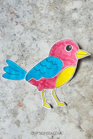 Cut and Paste Bird Craft (Free Printable Template) - Crafts on Sea