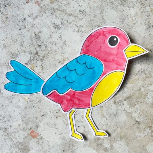 Cut and Paste Bird Craft (Free Printable Template) - Crafts on Sea