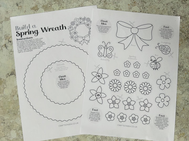 Spring Wreath Craft for Kids (FREE Printable) - Crafts on Sea