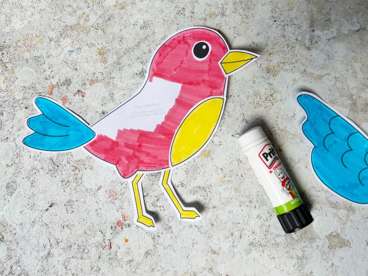 Cut and Paste Bird Craft (Free Printable Template) - Crafts on Sea