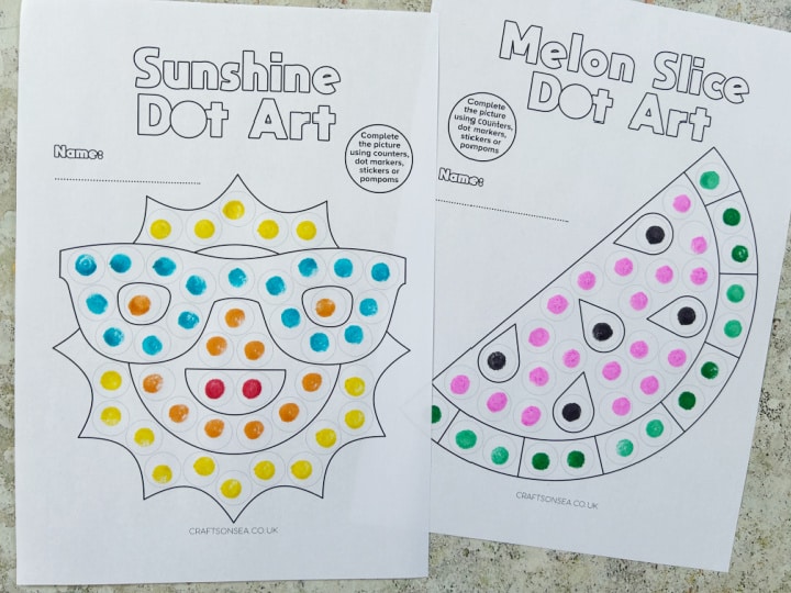 Summer Dot Marker Printables (Free PDF for Kids) - Crafts on Sea